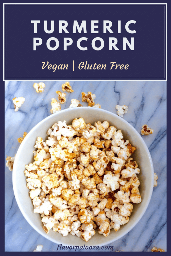 Salty Garlic Turmeric Popcorn {Vegan, GF, DF} | Flavorpalooza